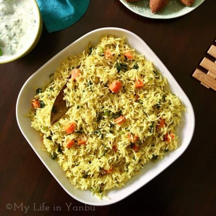Methi Pulao Recipe with Mixed Vegetables | butfirstchai.com