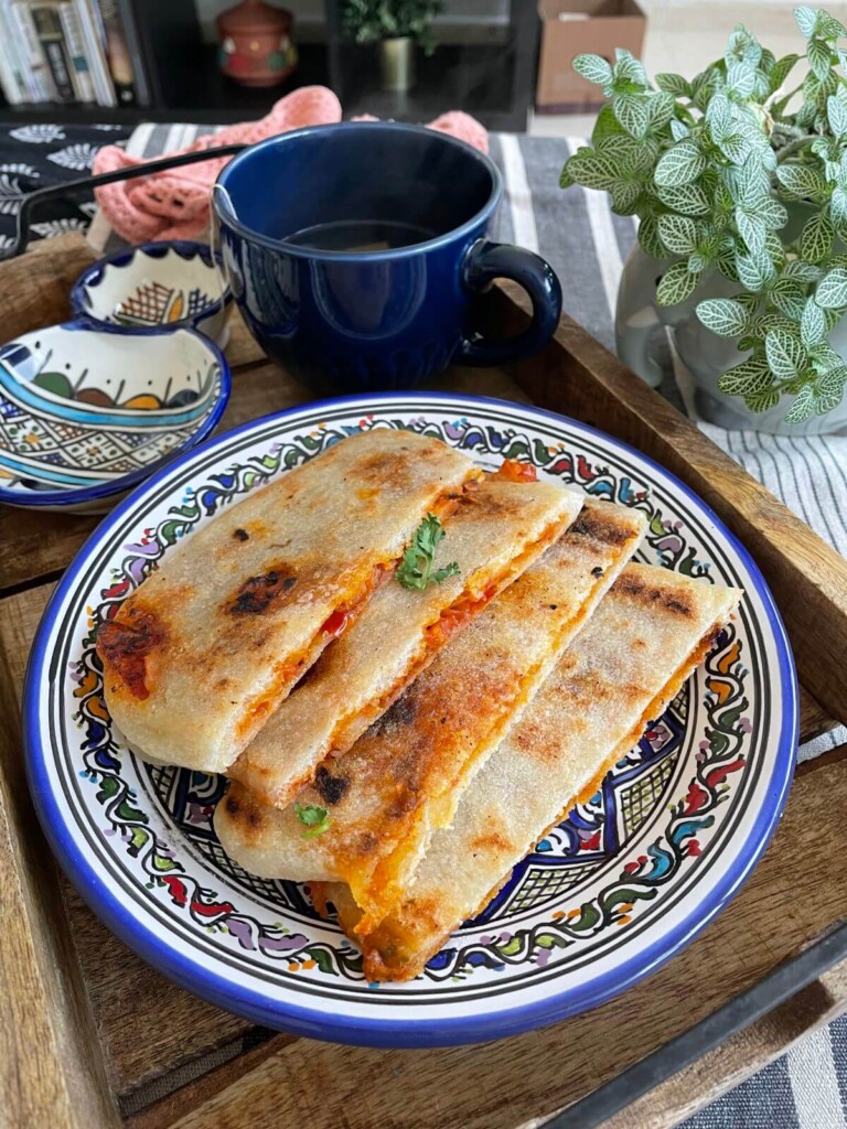 Mahjouba Recipe | Algerian Semolina Crepes | butfirstchai.com