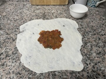 Mahjouba Recipe | Algerian Semolina Crepes | butfirstchai.com