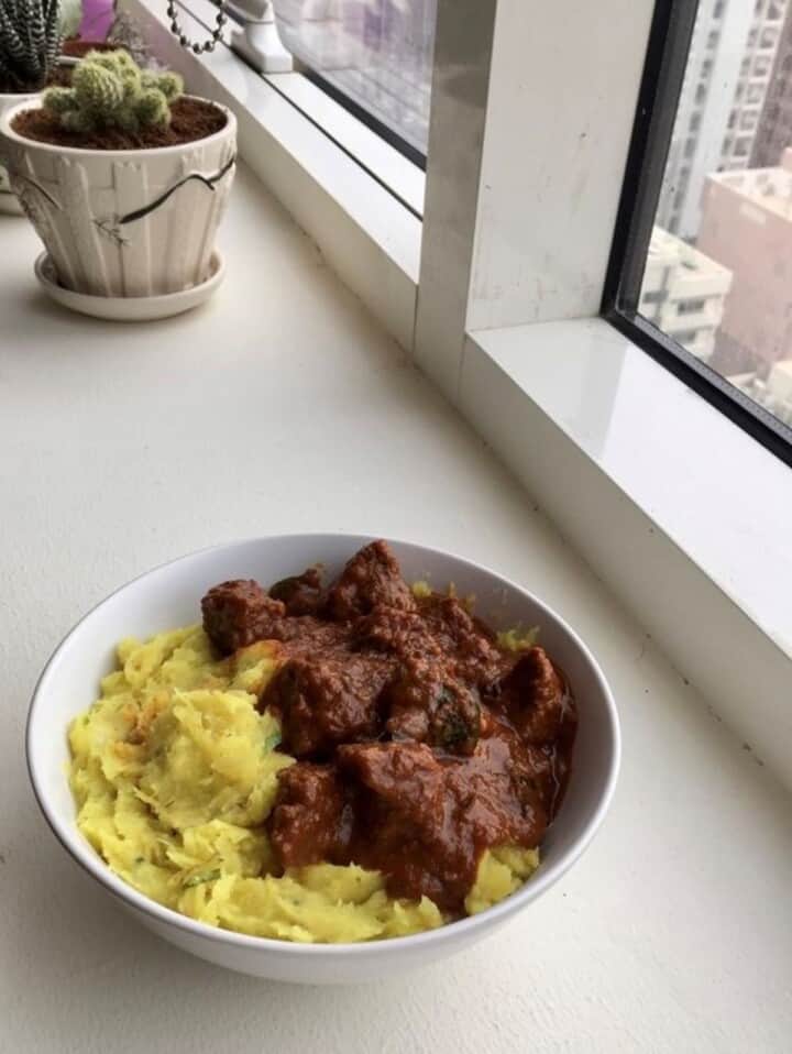 Kappa Puzhukku | Mashed Cassava in Spicy Coconut | butfirstchai.com