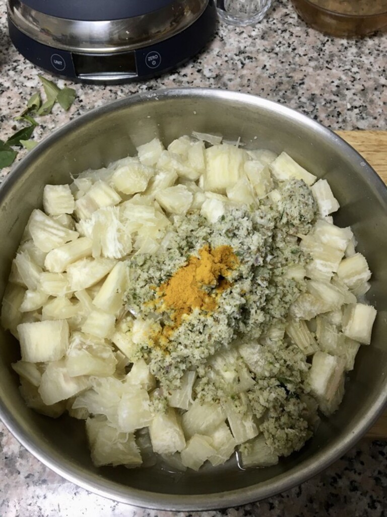 Kappa Puzhukku | Mashed Cassava in Spicy Coconut | butfirstchai.com