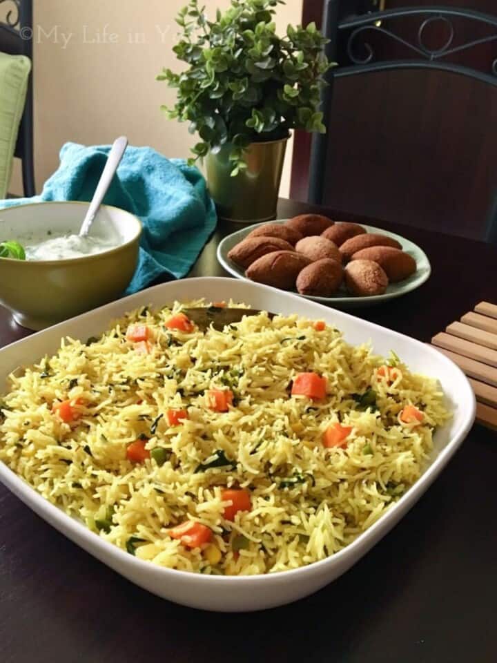 Methi Pulao Recipe with Mixed Vegetables | butfirstchai.com