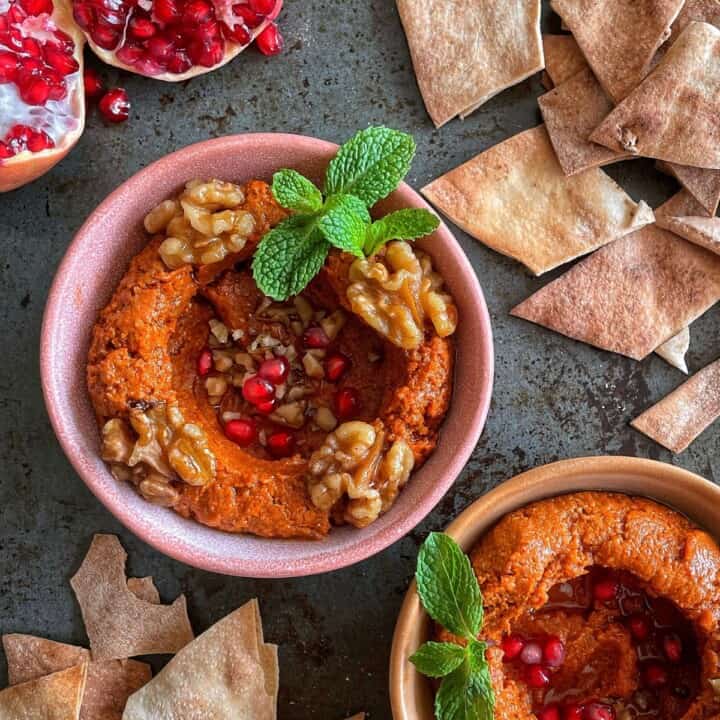 Mhammara (Roasted Capsicum Dip) | butfirstchai.com